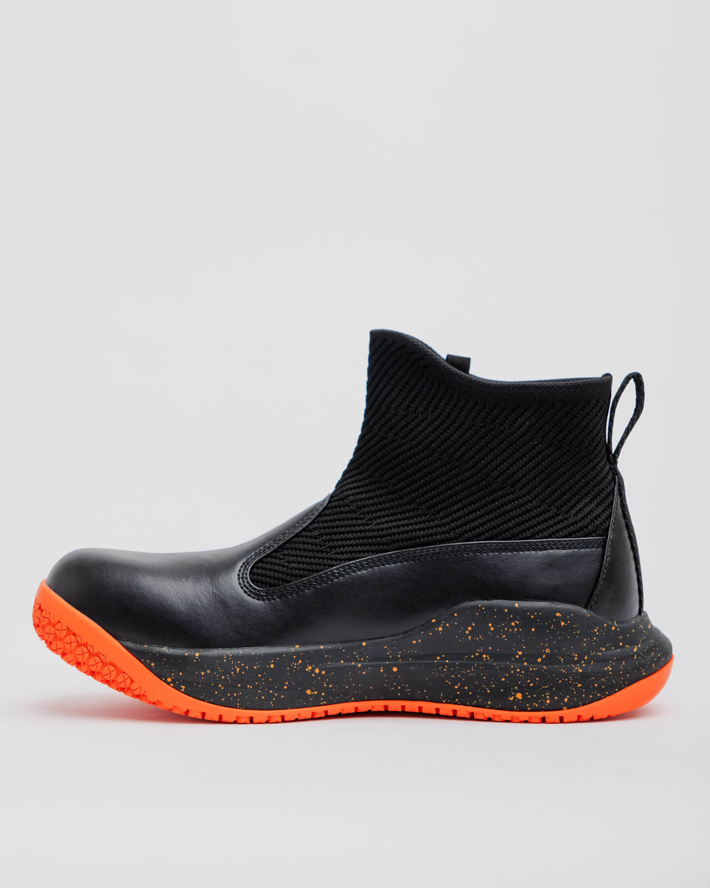 Pro Tangerine: Black and Orange Work Sneakers - Snibbs